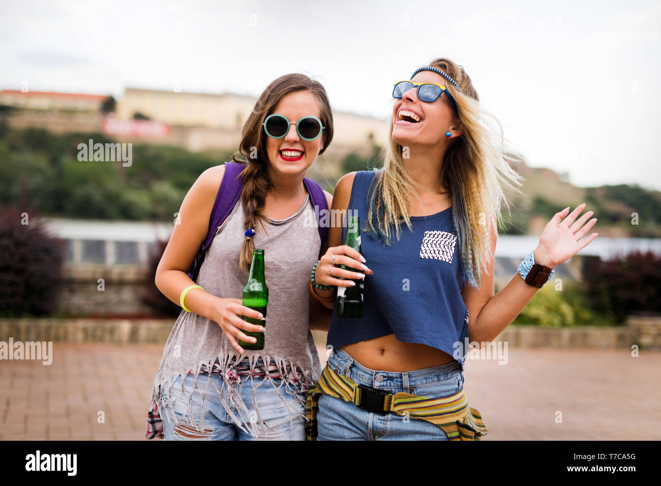 Young happy women having fun time together Stock Photo - Alamy