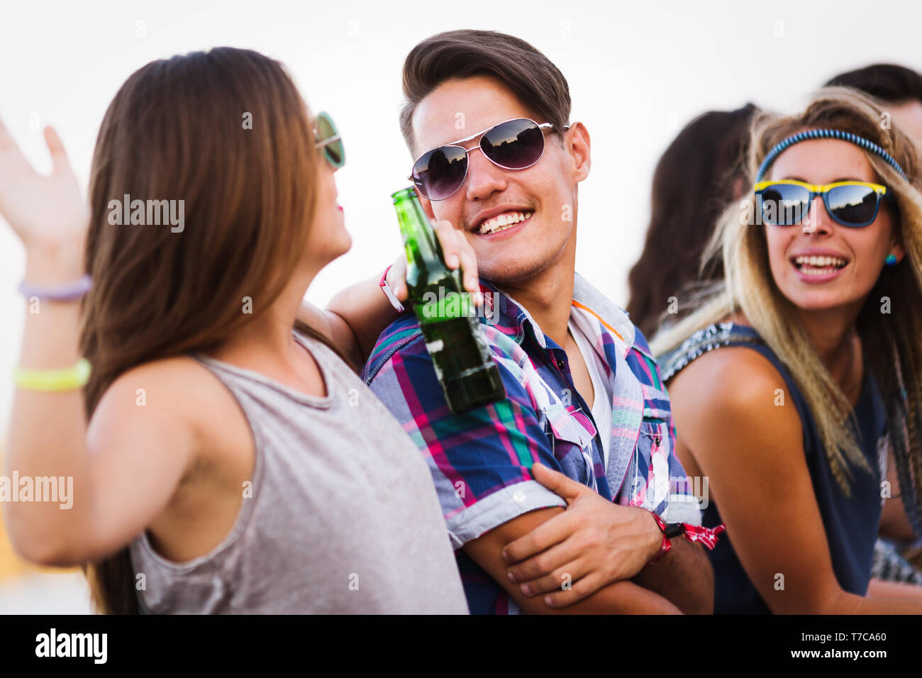 Group of young happy friends having fun time Stock Photo - Alamy