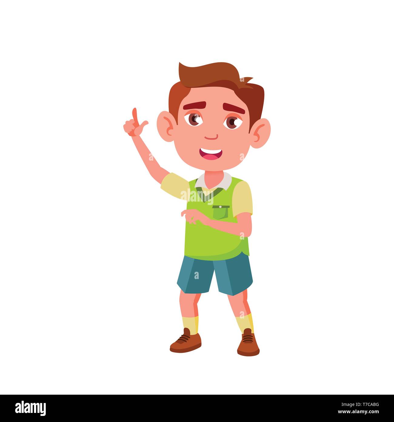 Caucasian Child Boy Cartoon Isolated Vector Illustration Stock Vector ...