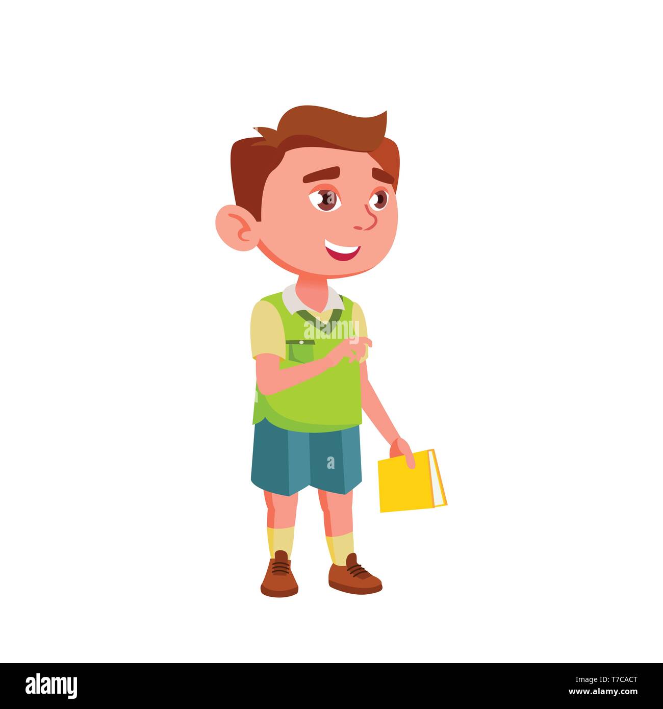 Caucasian Child Boy Cartoon Isolated Vector Illustration Stock Vector ...