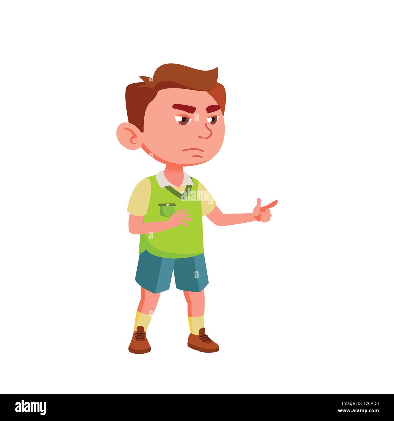 Caucasian Child Boy Cartoon Isolated Vector Illustration Stock Vector ...