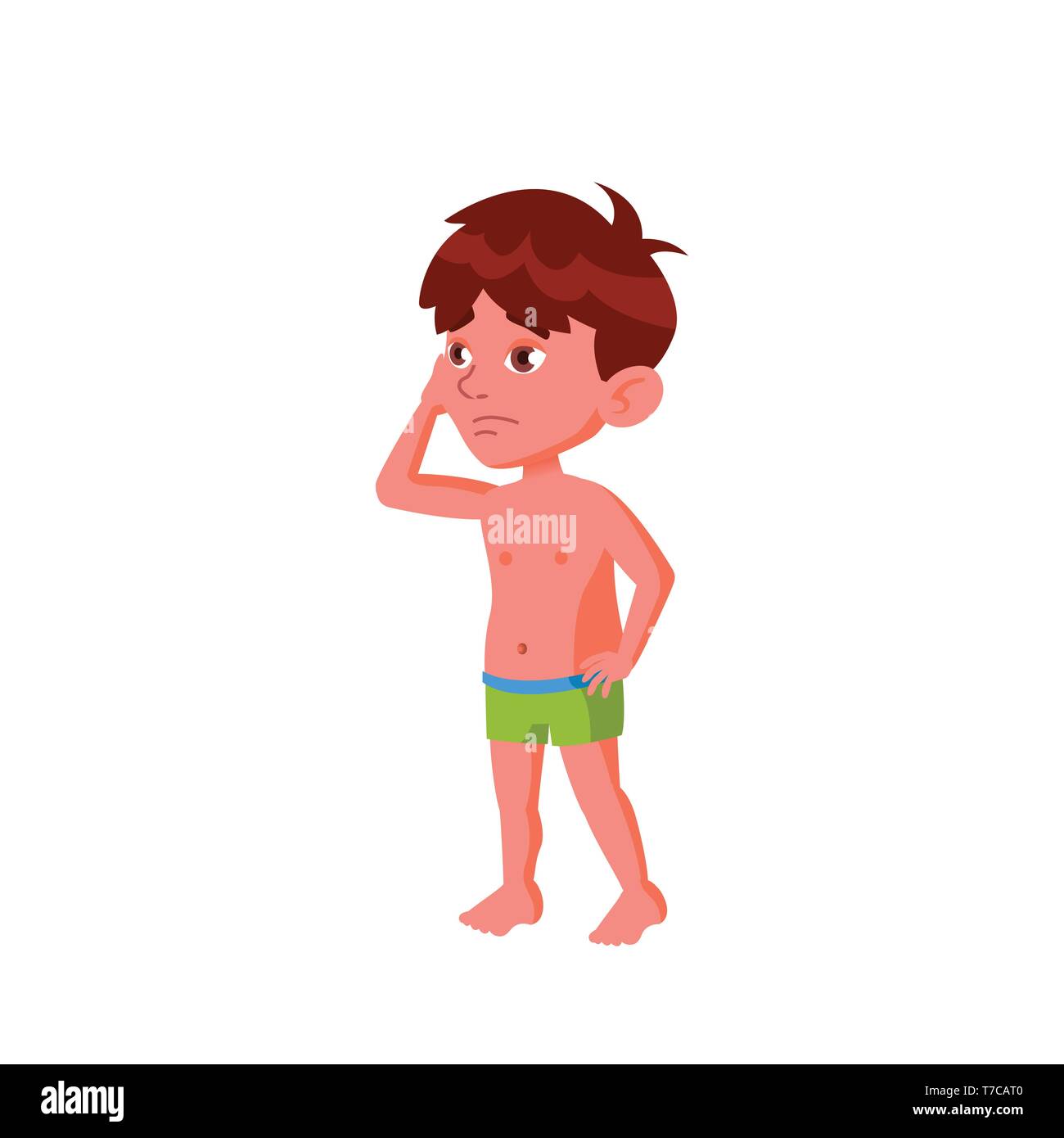 Caucasian Child Boy Cartoon Isolated Vector Illustration Stock Vector ...