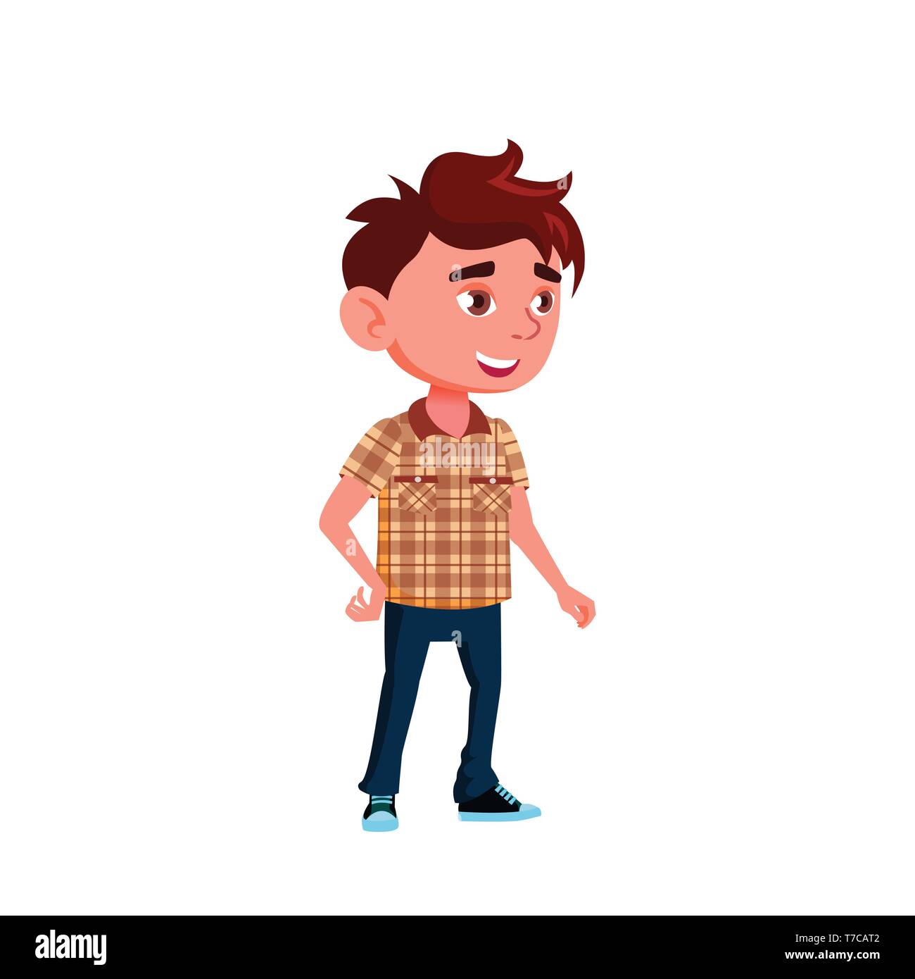 Caucasian Child Boy Cartoon Isolated Vector Illustration Stock Vector ...