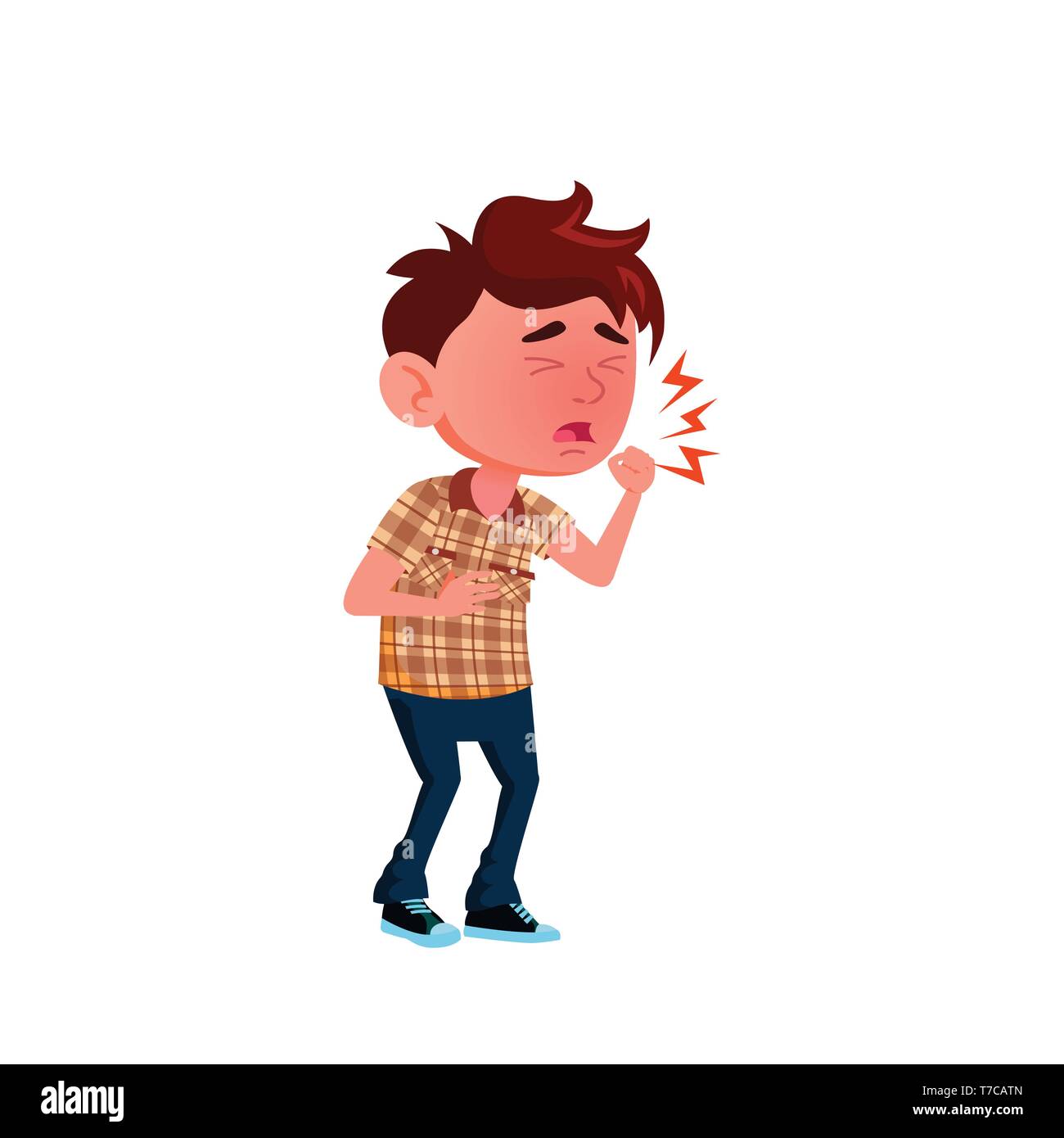 Caucasian Child Boy Cartoon Isolated Vector Illustration Stock Vector ...