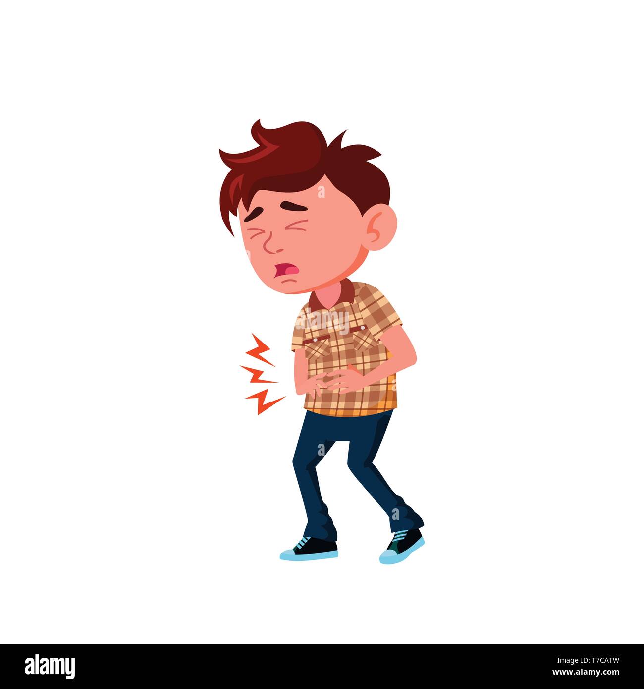 Caucasian Child Boy Cartoon Isolated Vector Illustration Stock Vector ...