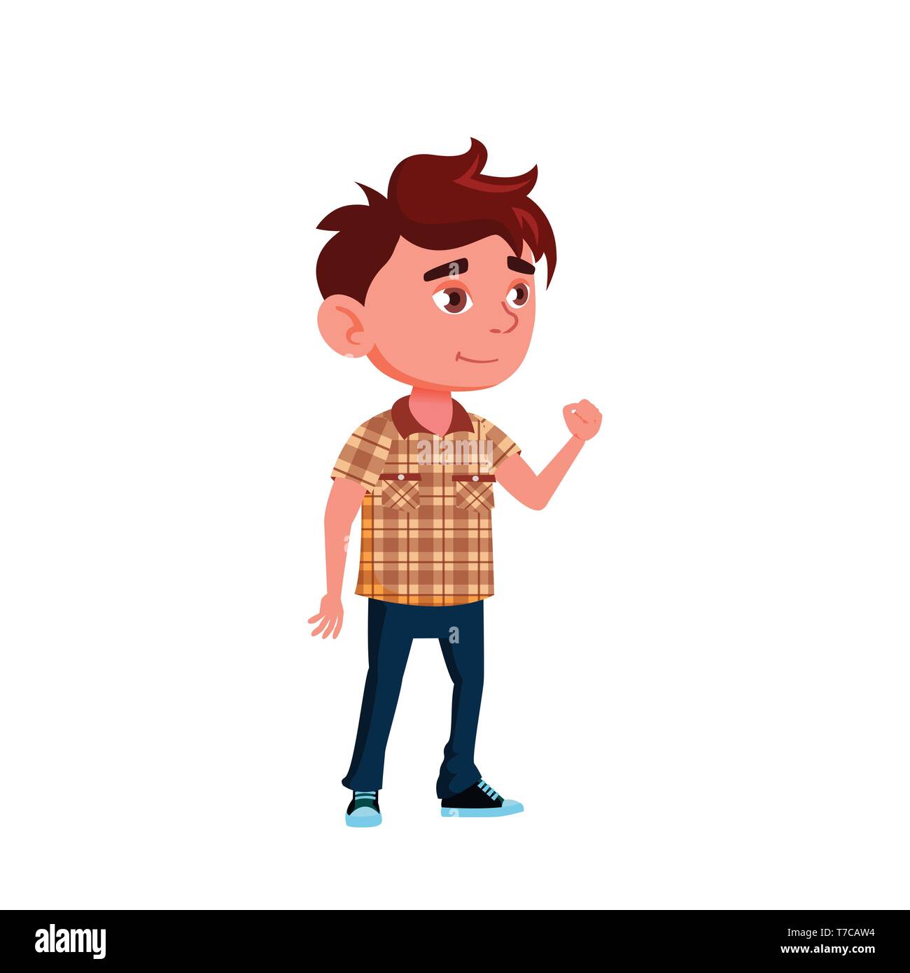 Caucasian Child Boy Cartoon Isolated Vector Illustration Stock Vector ...