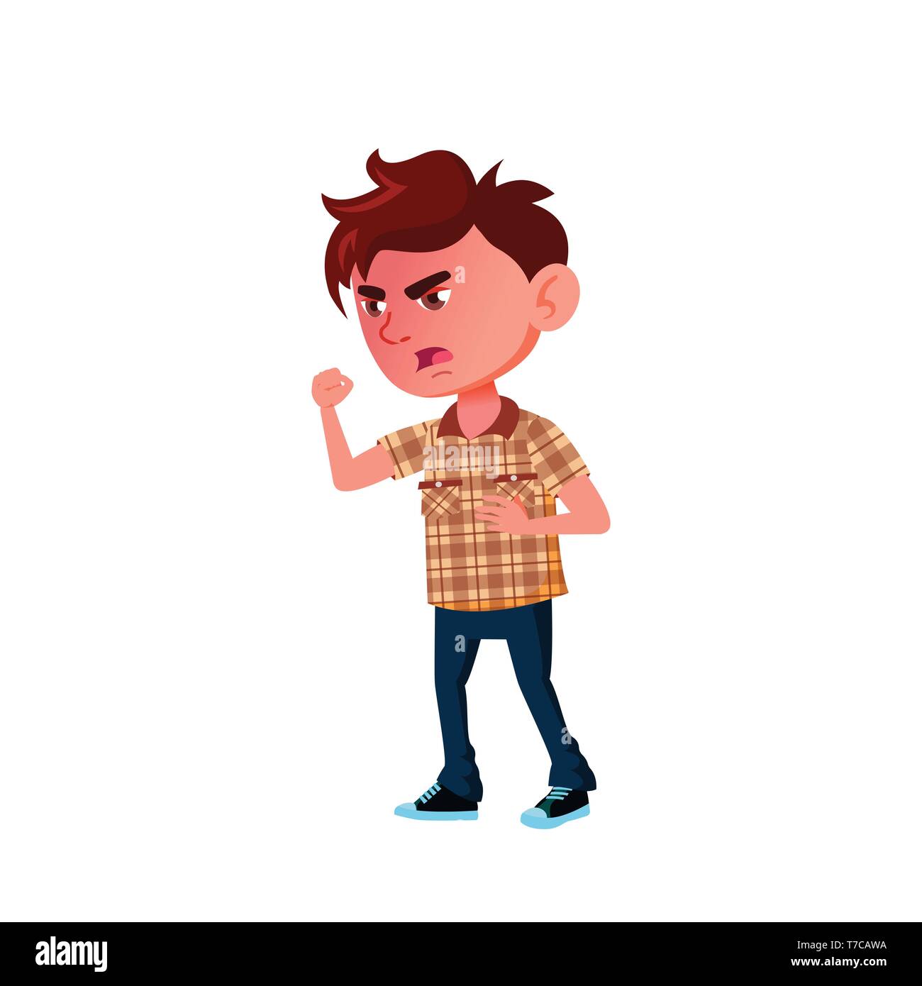 Caucasian Child Boy Cartoon Isolated Vector Illustration Stock Vector ...