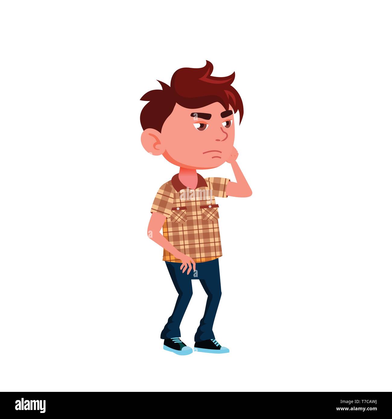 Caucasian Child Boy Cartoon Isolated Vector Illustration Stock Vector ...