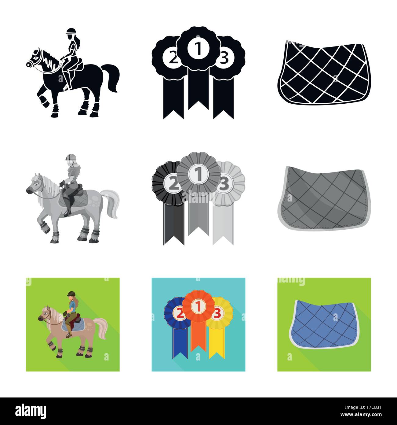 Vector illustration of equipment and riding logo. Collection of ...