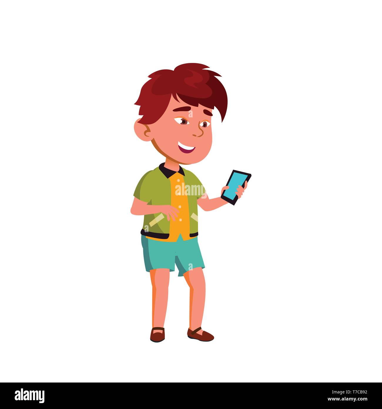 Asian Child Boy Cartoon Isolated Vector Illustration Stock Vector Image ...