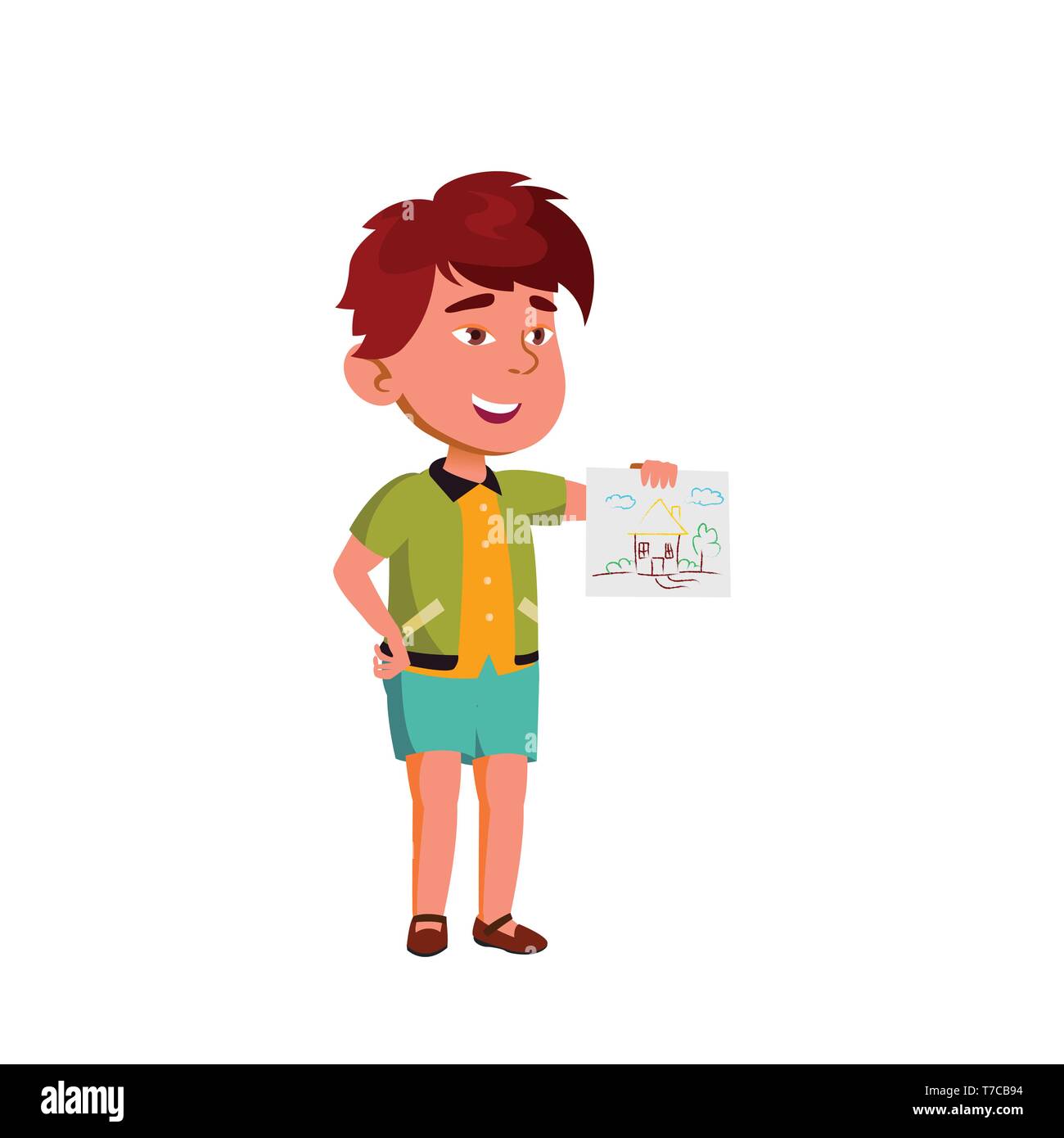 Asian Child Boy Cartoon Isolated Vector Illustration Stock Vector Image ...