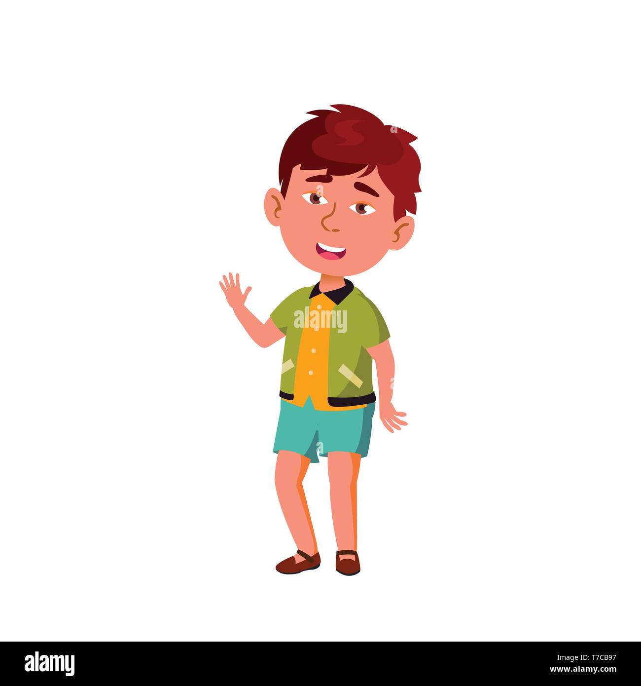 Asian Child Boy Cartoon Isolated Vector Illustration Stock Vector Image ...