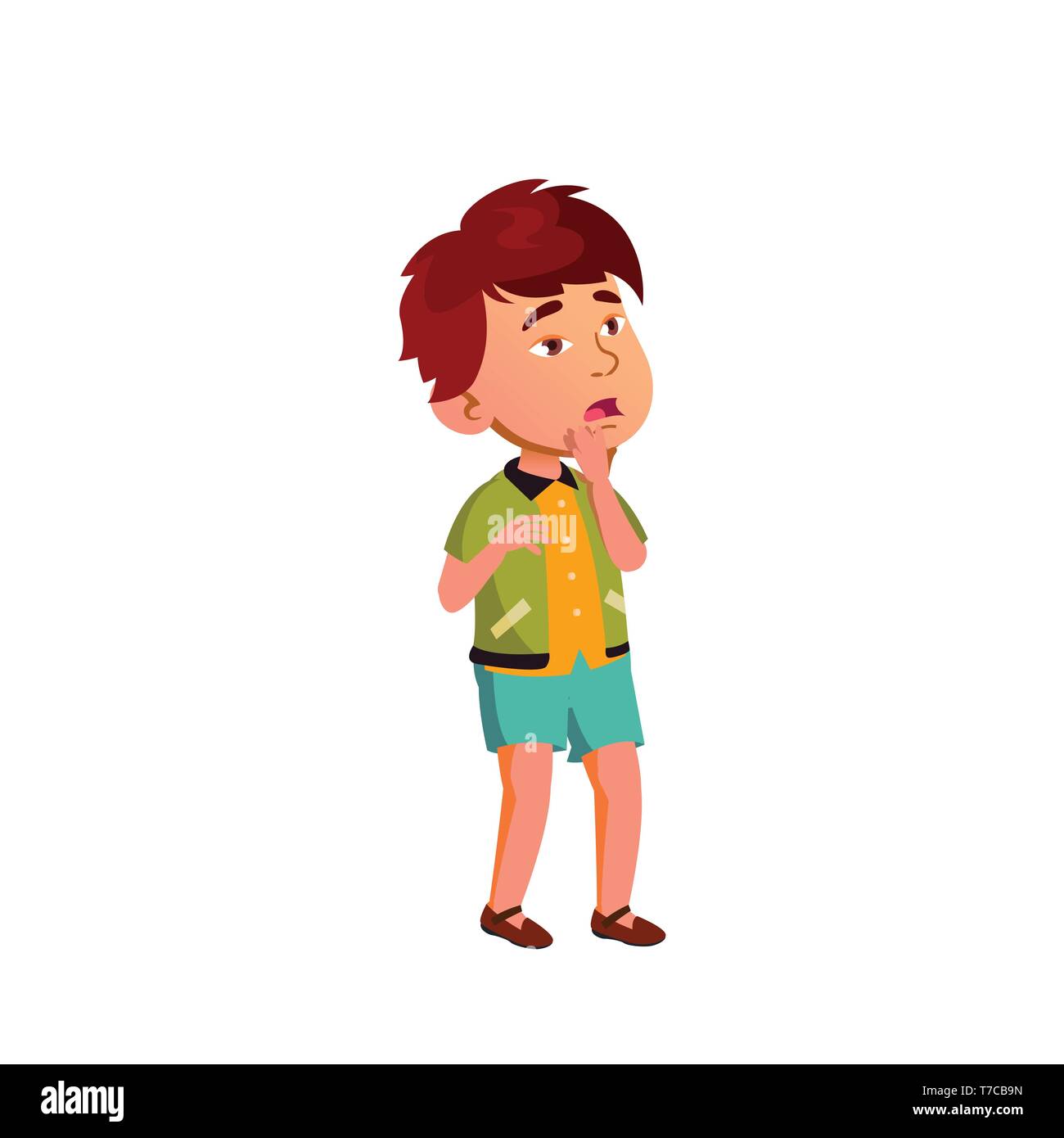 Asian Child Boy Cartoon Isolated Vector Illustration Stock Vector Image ...