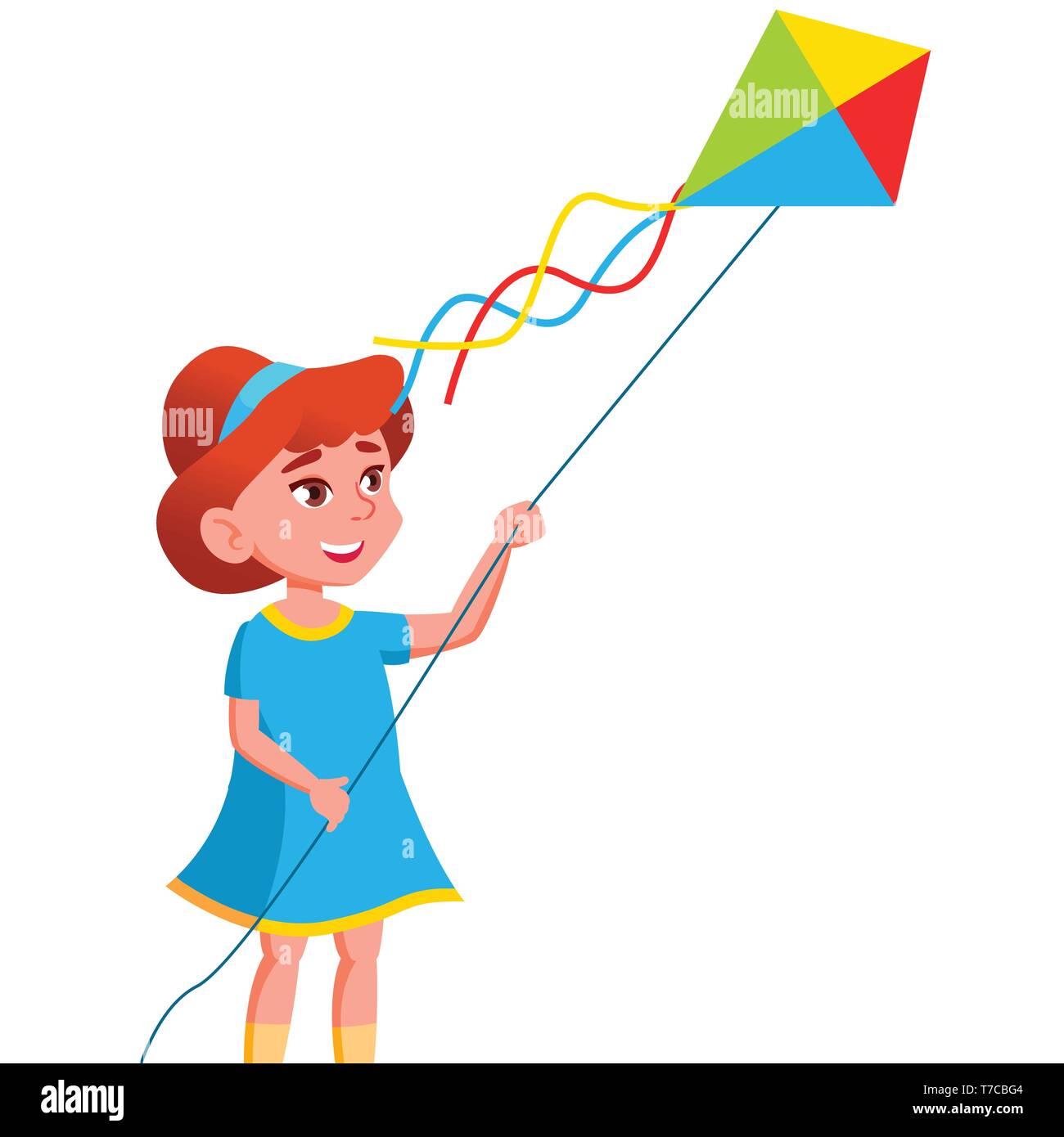 Caucasian Child Girl Cartoon Isolated Vector Illustration Stock Vector ...