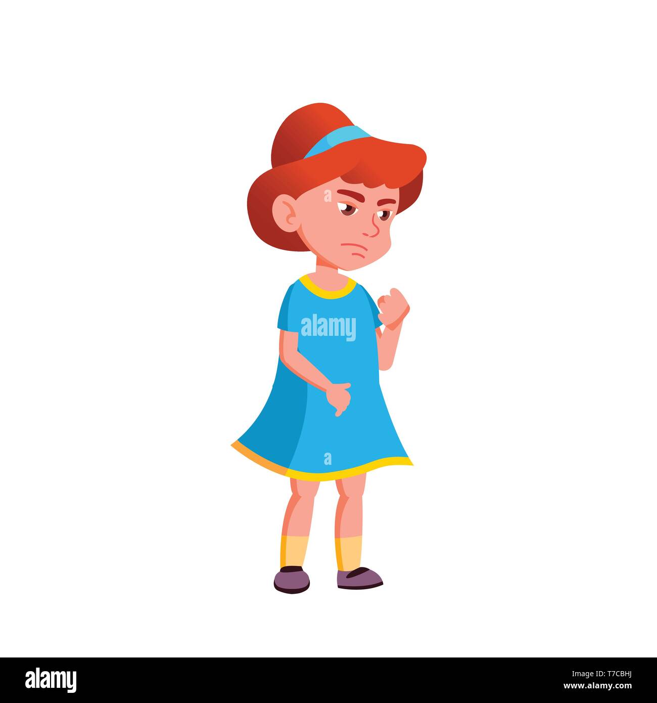 Caucasian Child Girl Cartoon Isolated Vector Illustration Stock Vector ...