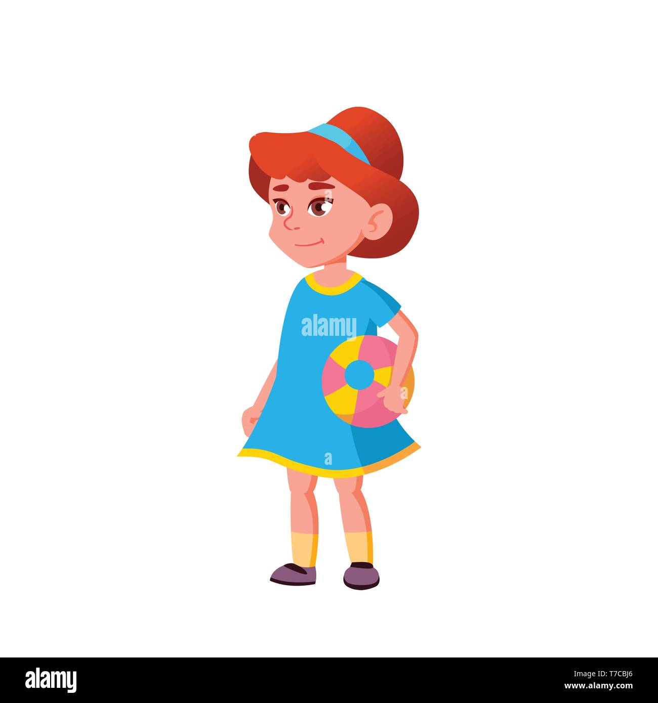 Caucasian Child Girl Cartoon Isolated Vector Illustration Stock Vector ...