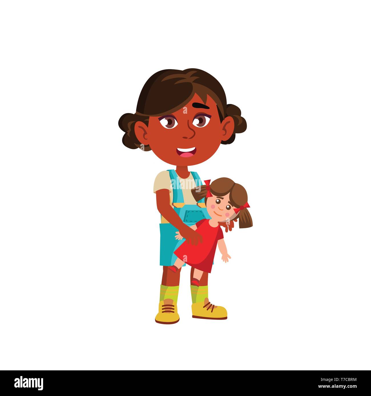 Indian Child Girl Cartoon Isolated Vector Illustration Stock Vector ...