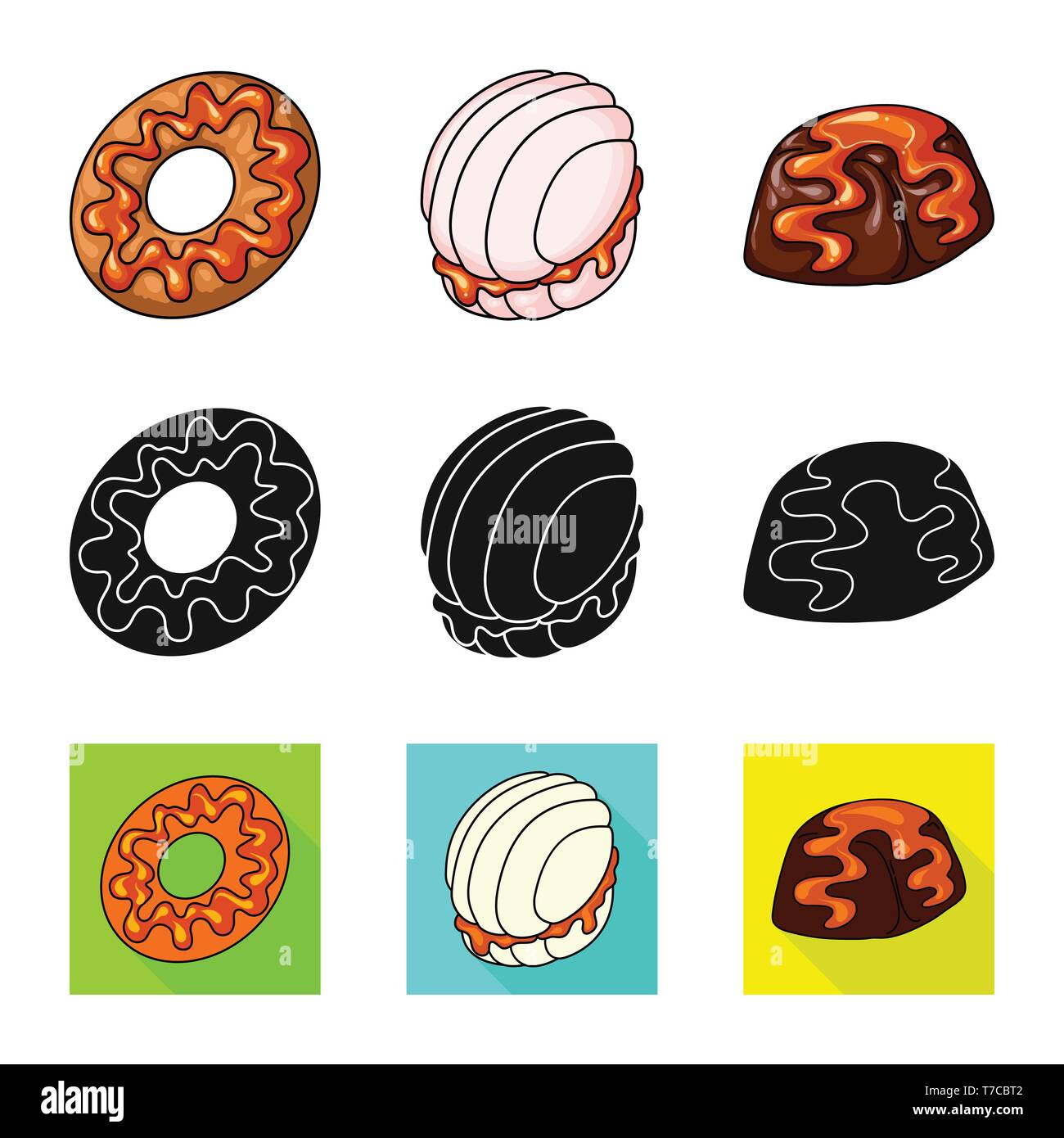 Vector illustration of confectionery and culinary icon. Collection of ...