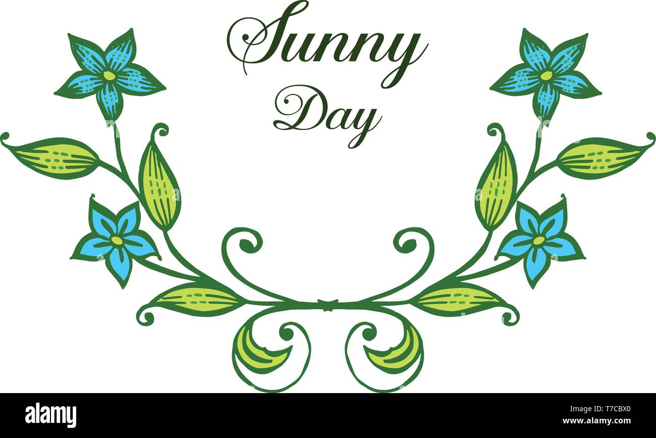 Vector illustration various flower frame for banner sunny day hand ...