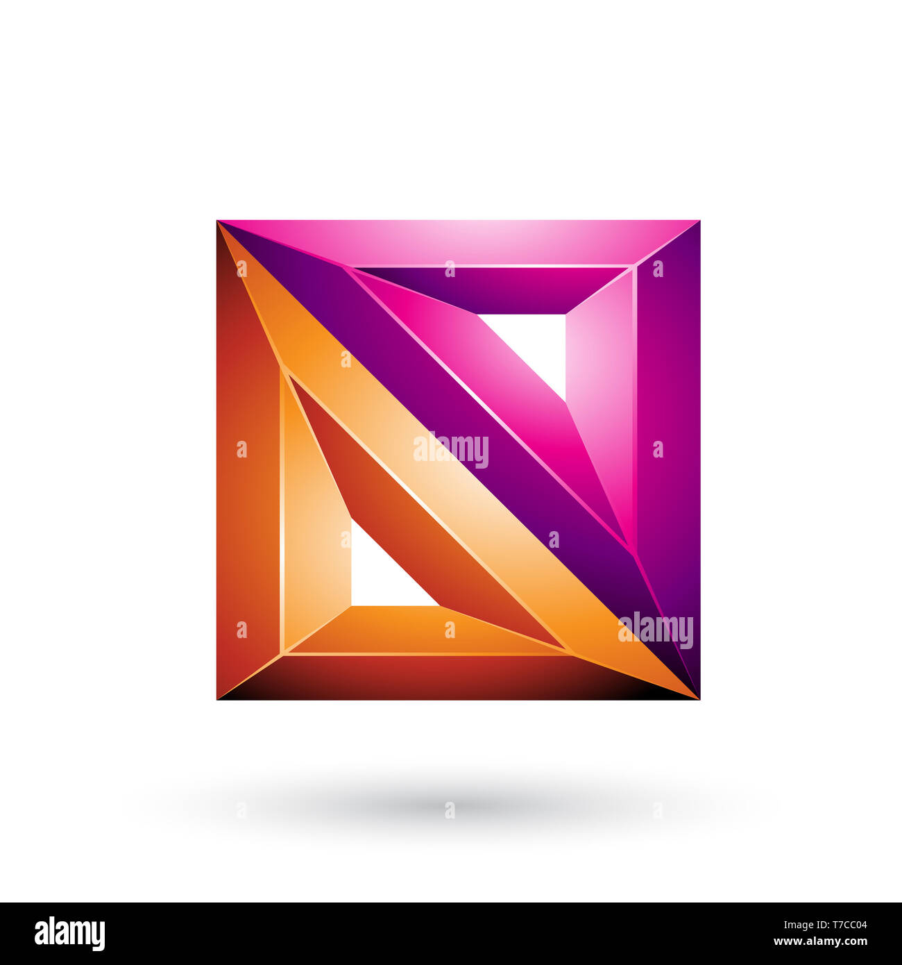 Vector Illustration of Magenta and Orange 3d Geometrical Embossed ...
