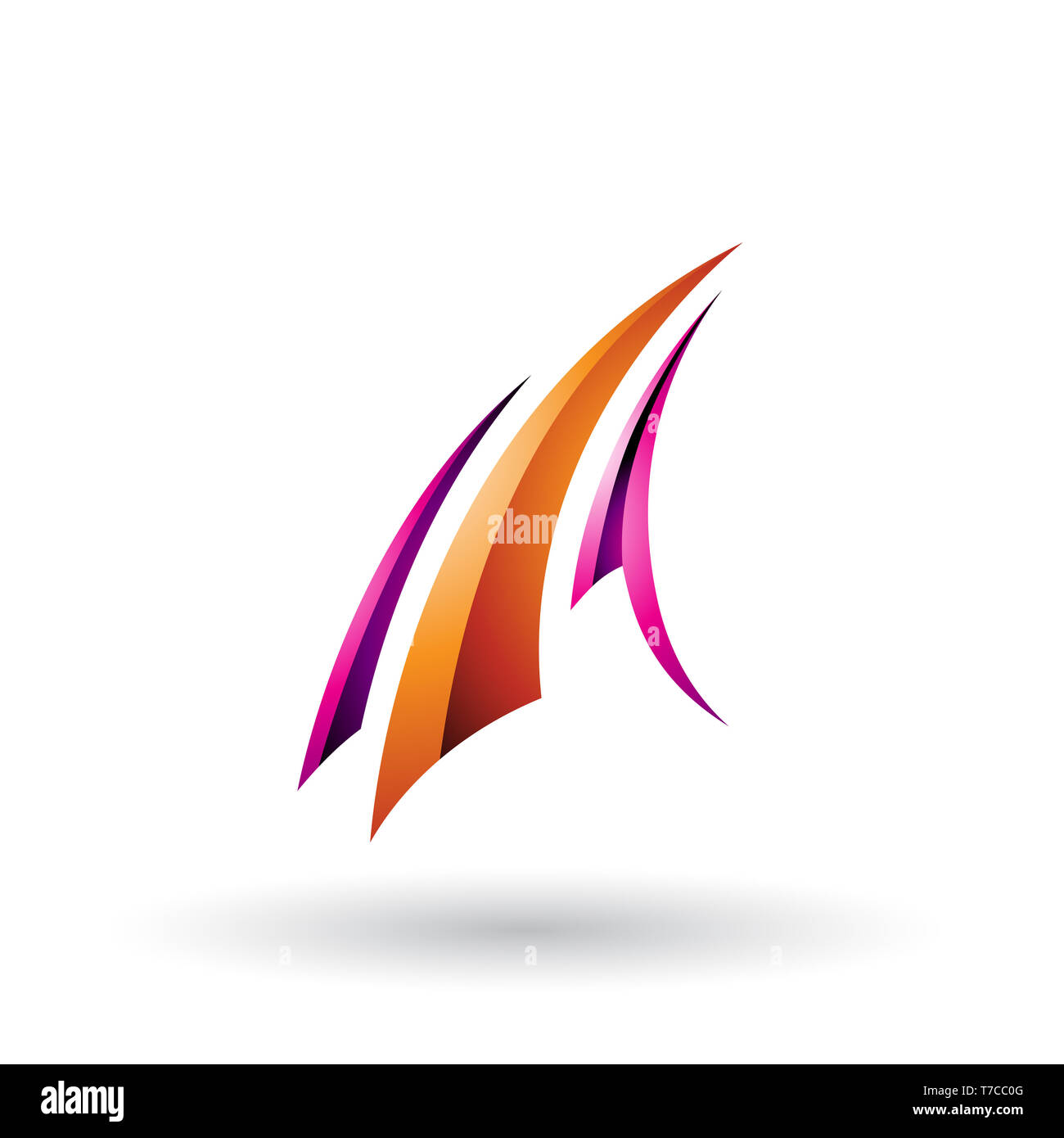 Vector Illustration of Magenta and Orange Glossy Flying Letter A ...