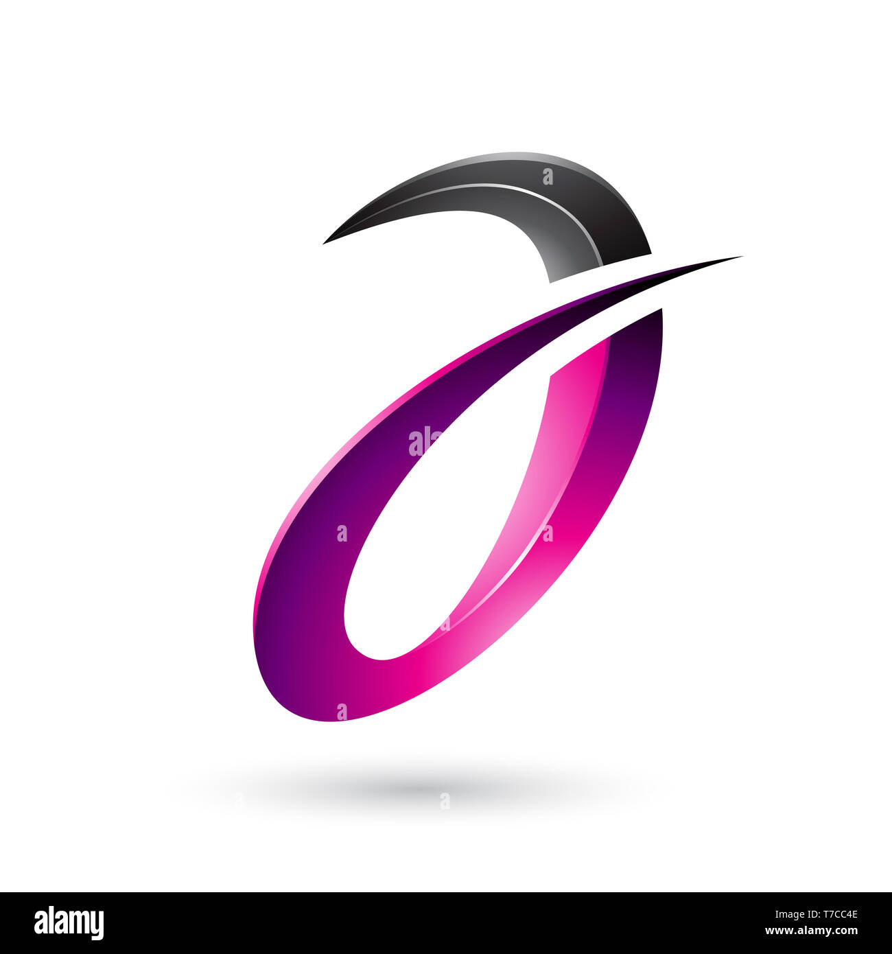 Vector Illustration of Magenta Spiky and Glossy Letter A isolated on a ...