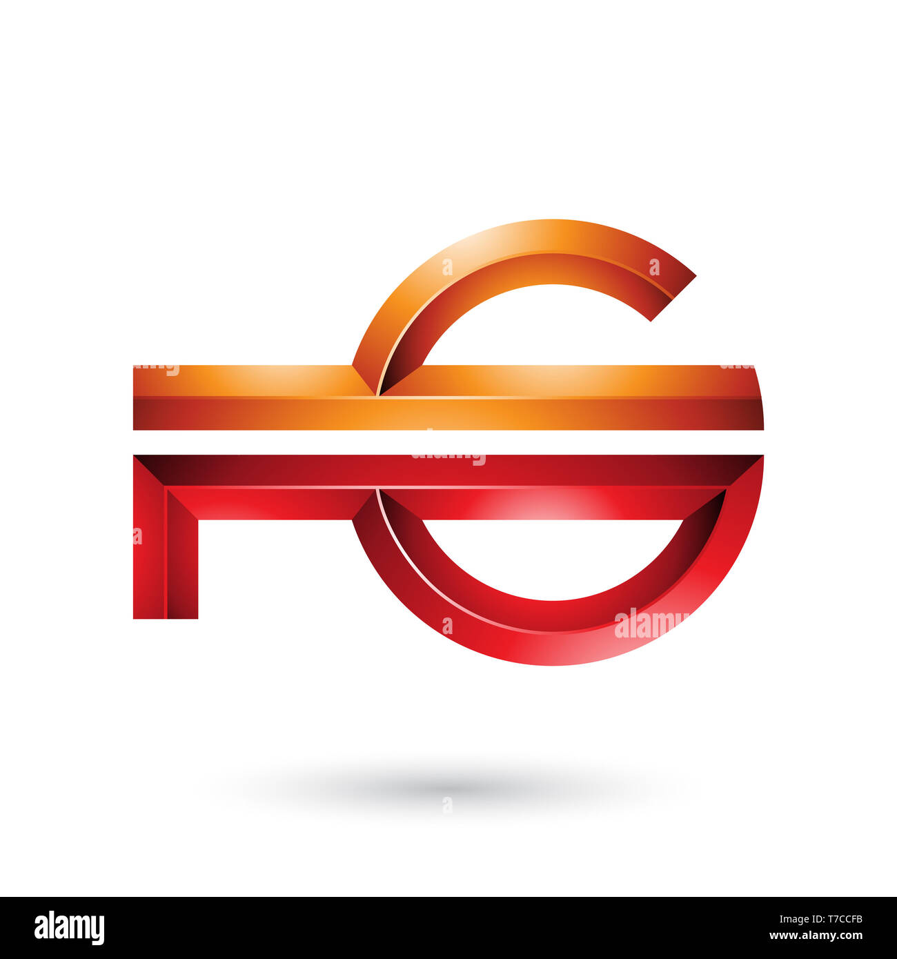 Vector Illustration of Orange and Red Abstract Key-like Symbol isolated ...