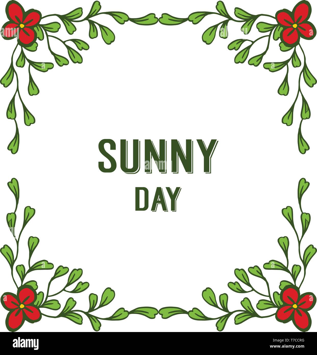 Vector illustration design flower frame for banner sunny day hand drawn ...