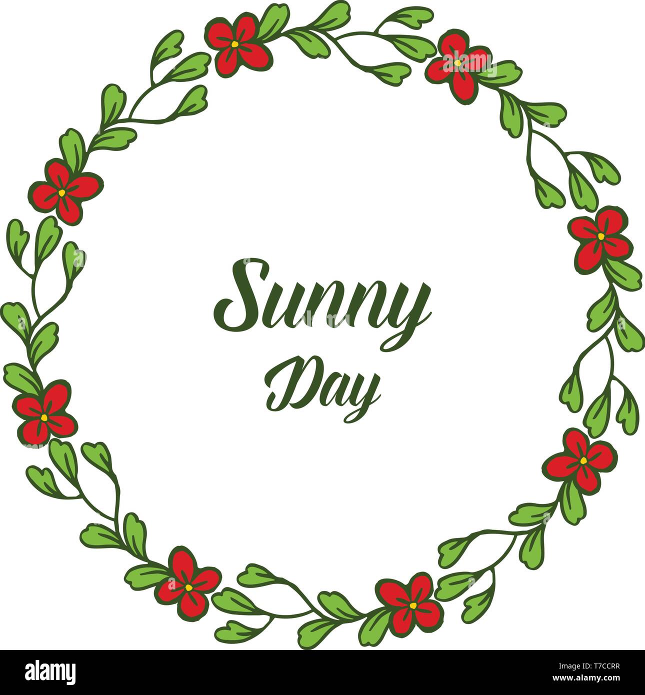 Vector illustration design flower frame for banner sunny day hand drawn ...