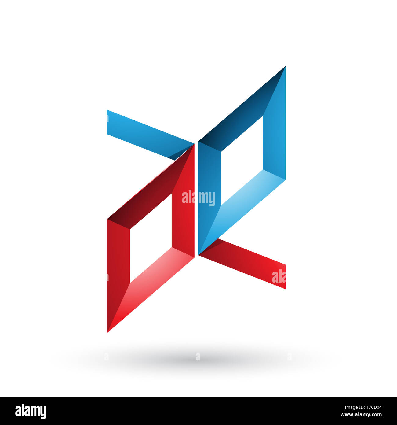 Vector Illustration of Red and Blue Frame Like Letters of A and E ...