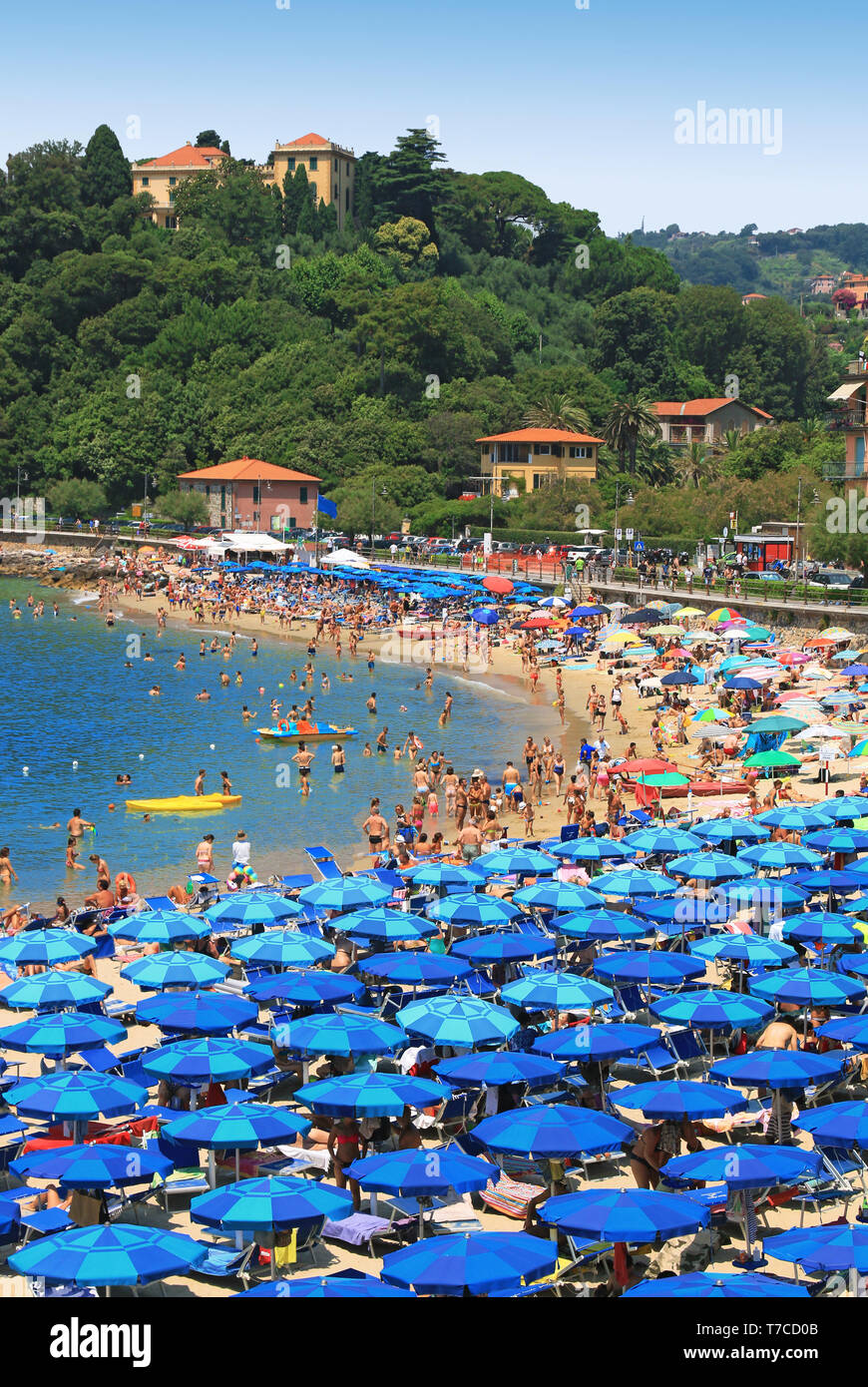 Bay and beach of Lerici in Liguria. Italy Stock Photo - Alamy