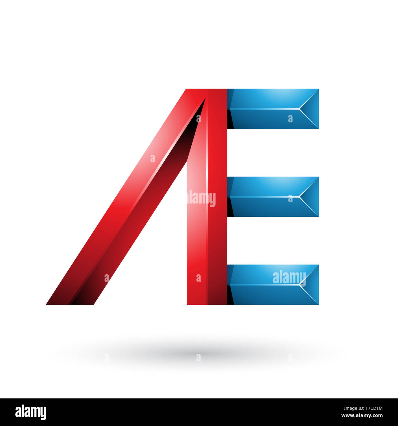 Vector Illustration of Red and Blue Pyramid Like Dual Letters of A and ...