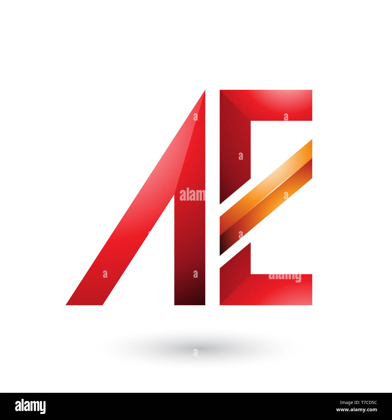 Vector Illustration of Red and Orange Geometrical Dual Letters of A and ...