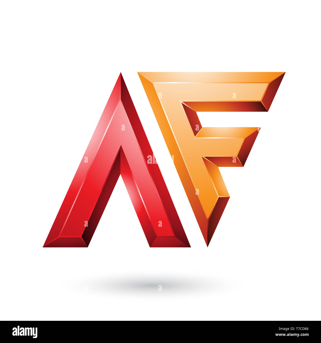 Vector Illustration of Red and Orange Glossy Dual Letters of Letters A ...