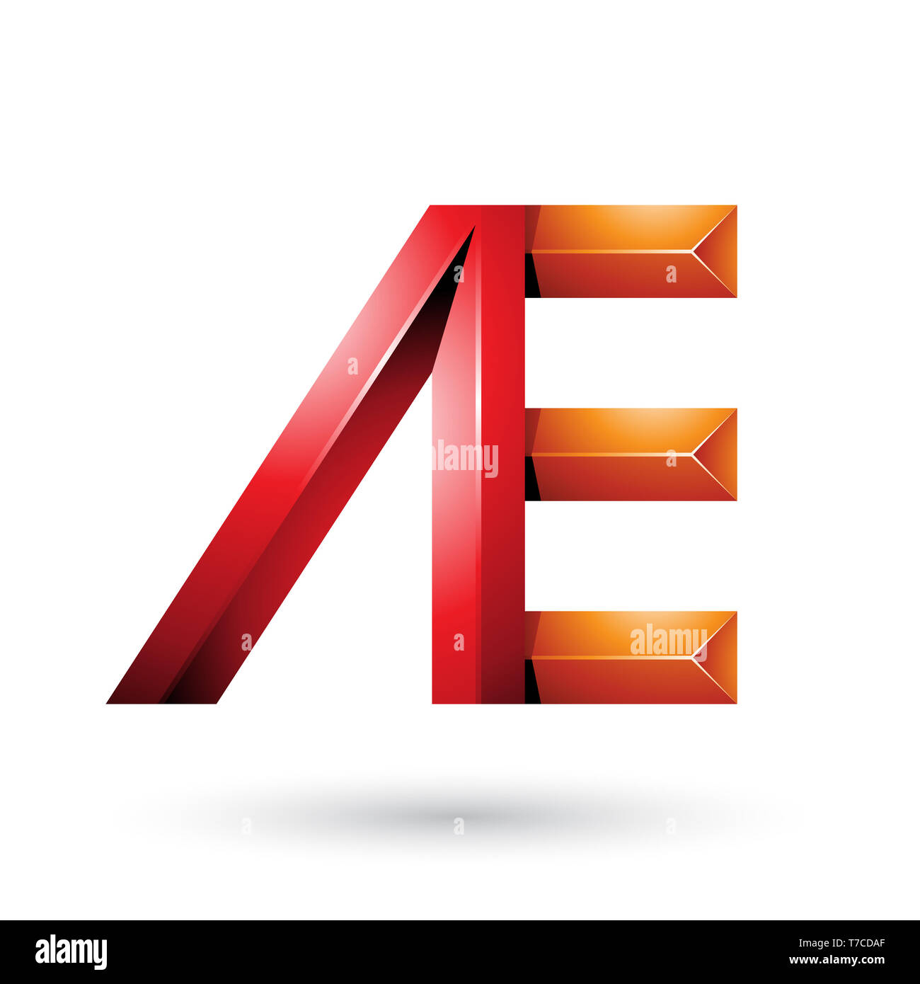 Vector Illustration of Red and Orange Pyramid Like Dual Letters of A ...