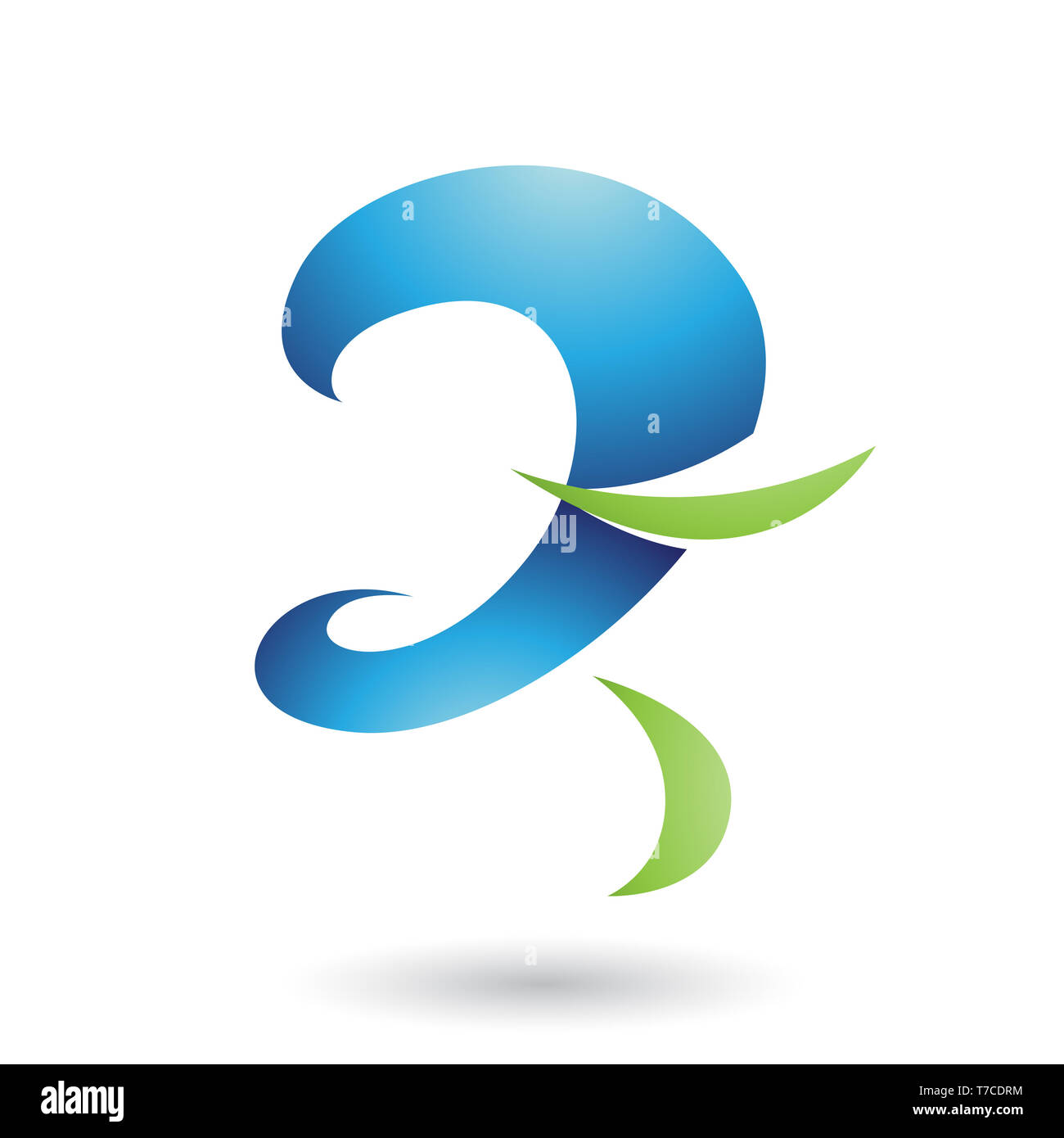 Vector Illustration of Blue Glossy Curvy Fun Letter Z isolated on a ...