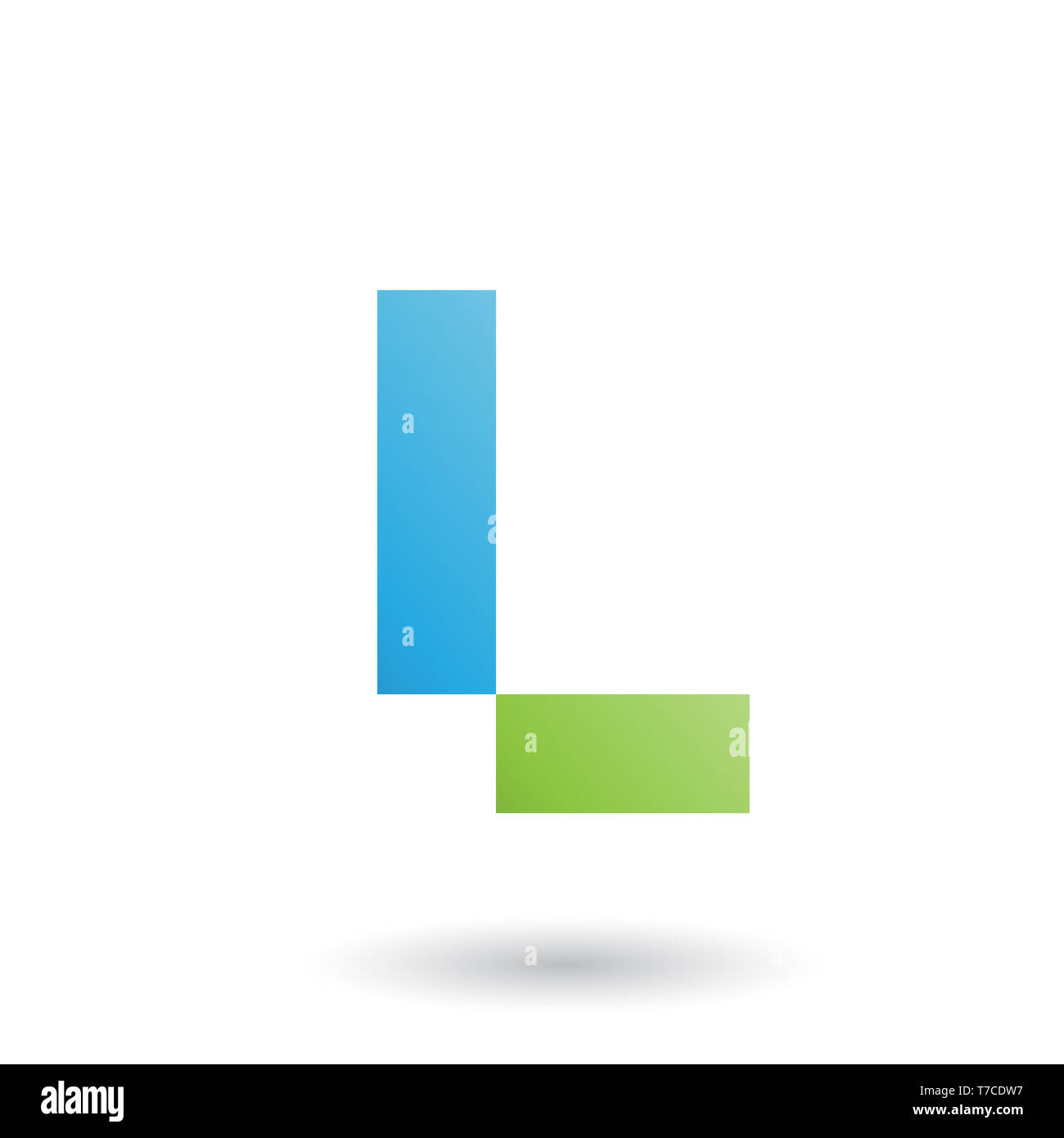 Vector Illustration of Blue Letter L with Rectangular Shapes isolated ...