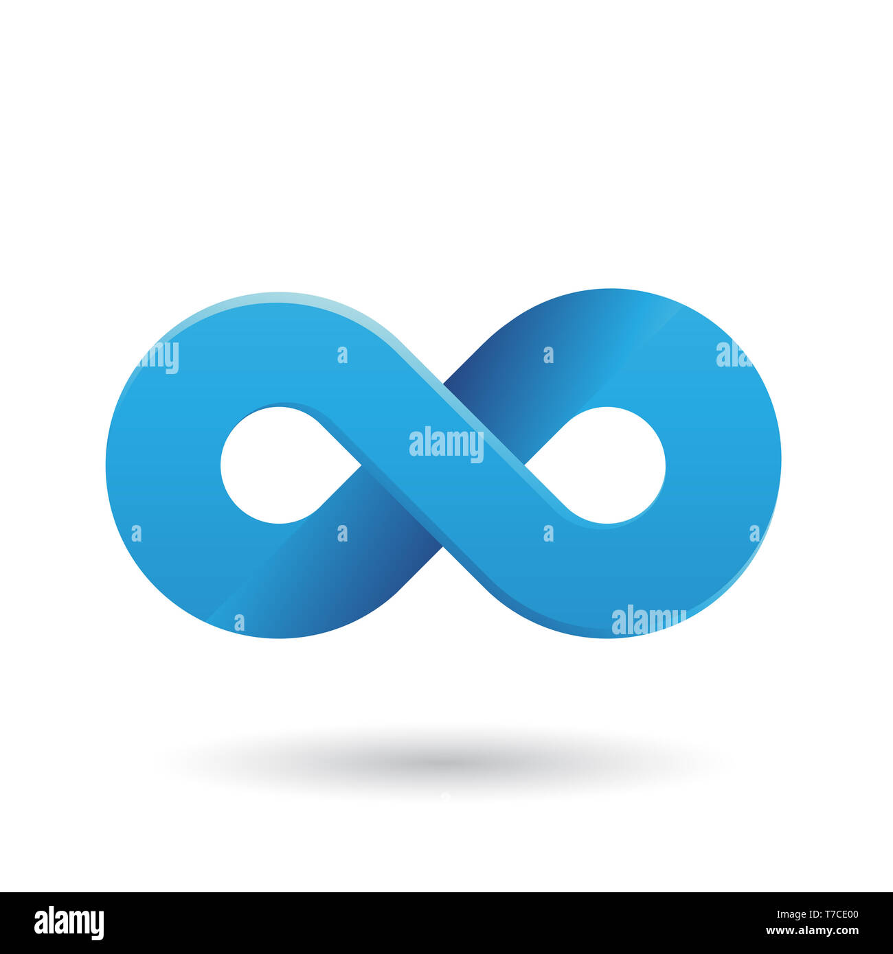 Vector Illustration of Blue Shaded and Thick Infinity Symbol isolated ...