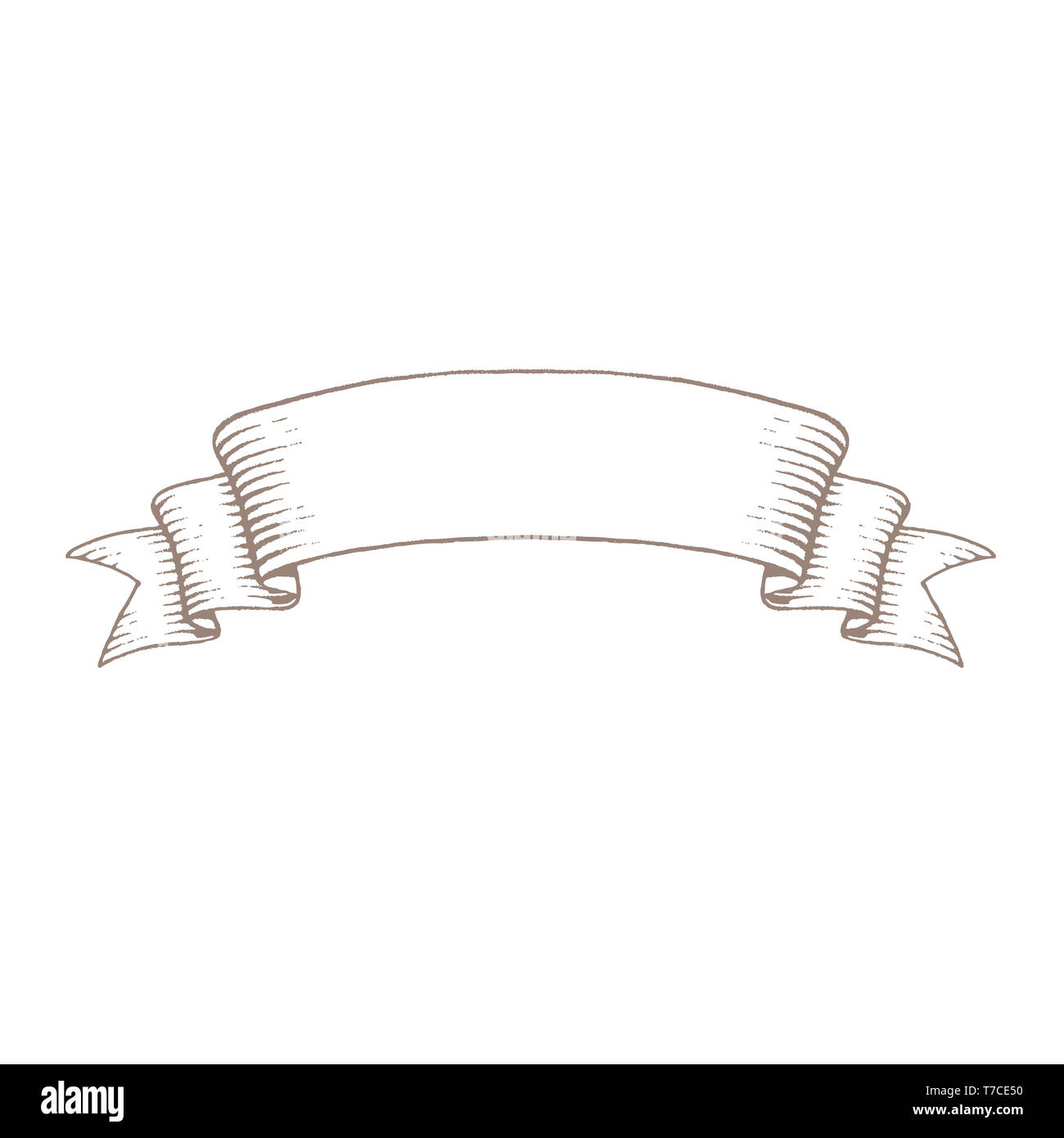Illustration of Brown Vectorized Ink Sketch of Banner isolated on a ...