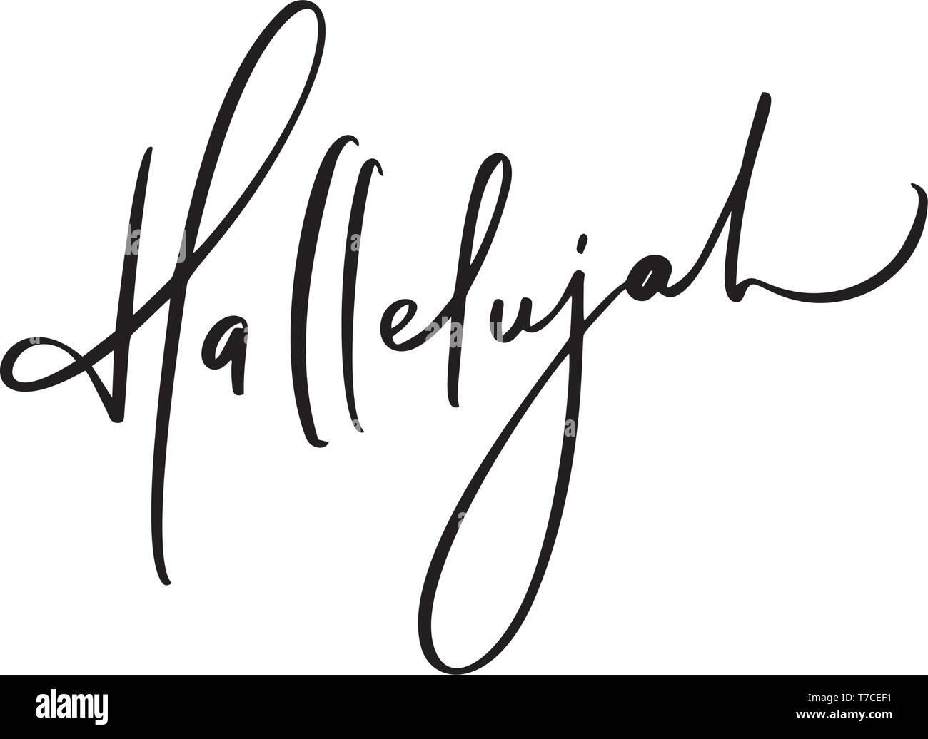 Hallelujah vector calligraphy Bible text. Christian phrase isolated on ...