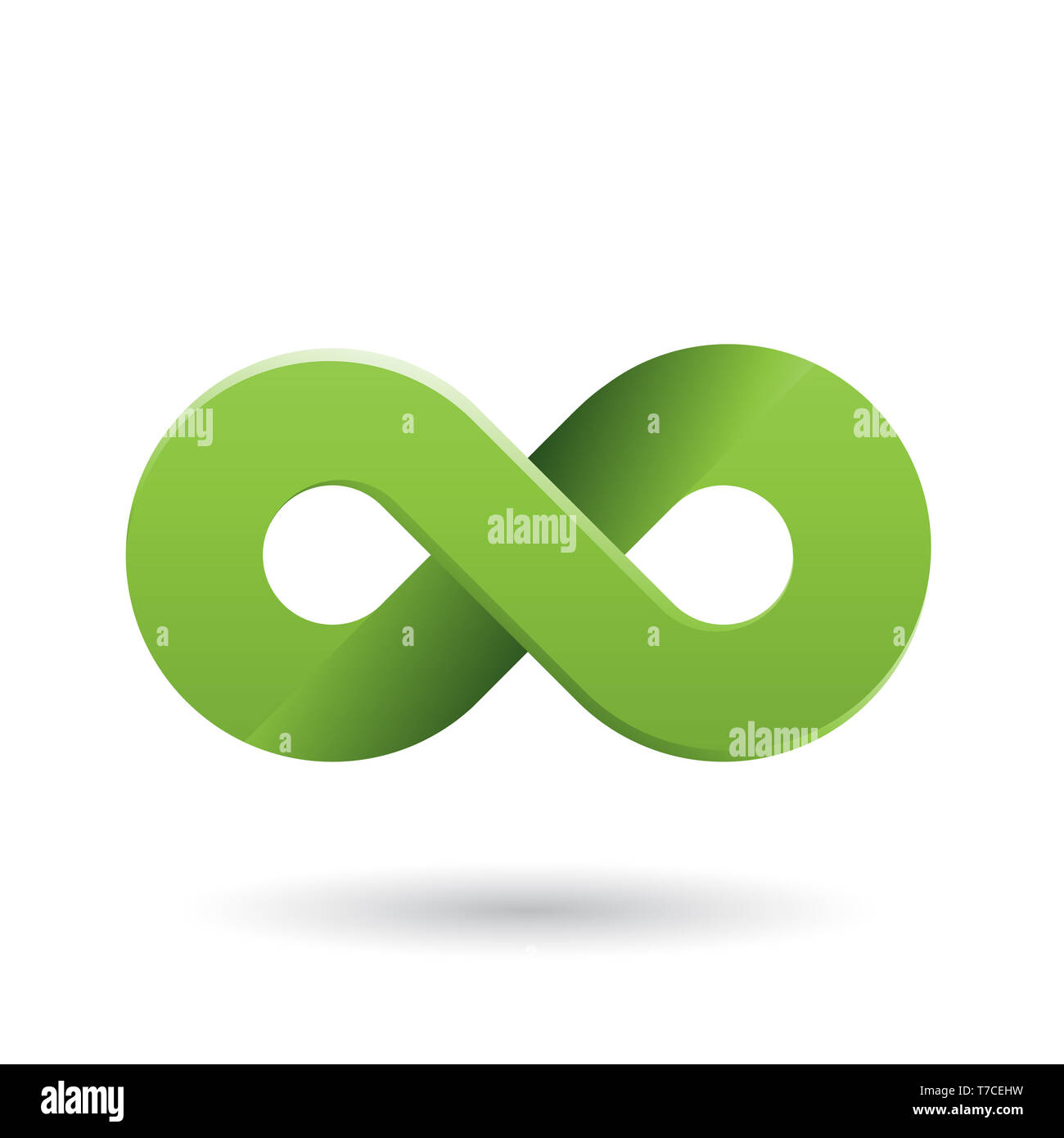 Vector Illustration of Green Shaded and Thick Infinity Symbol isolated ...