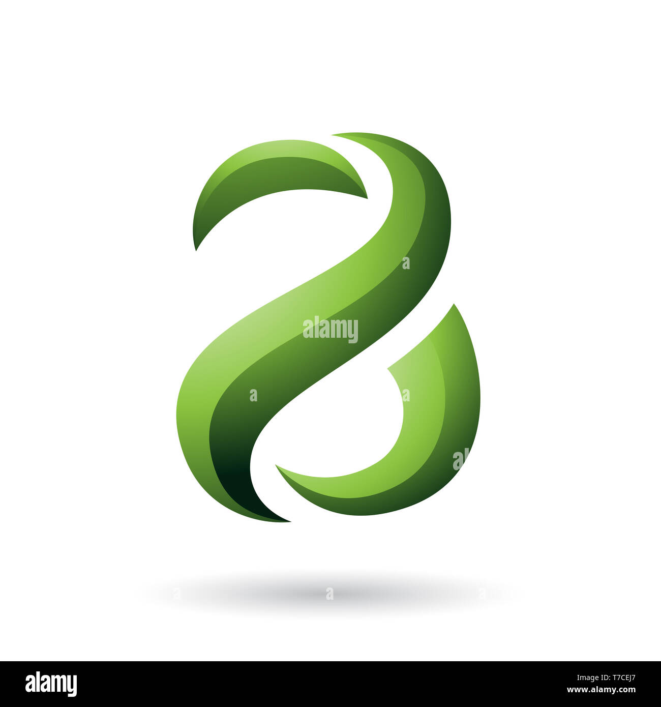 Vector Illustration of Green Snake Shaped Letter A isolated on a White ...