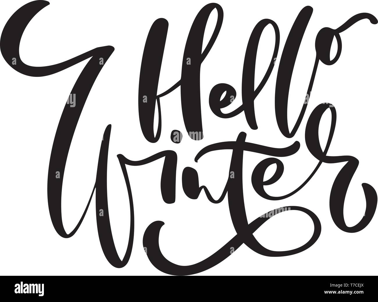 hello winter - hand drawn lettering inscription text to winter holiday ...