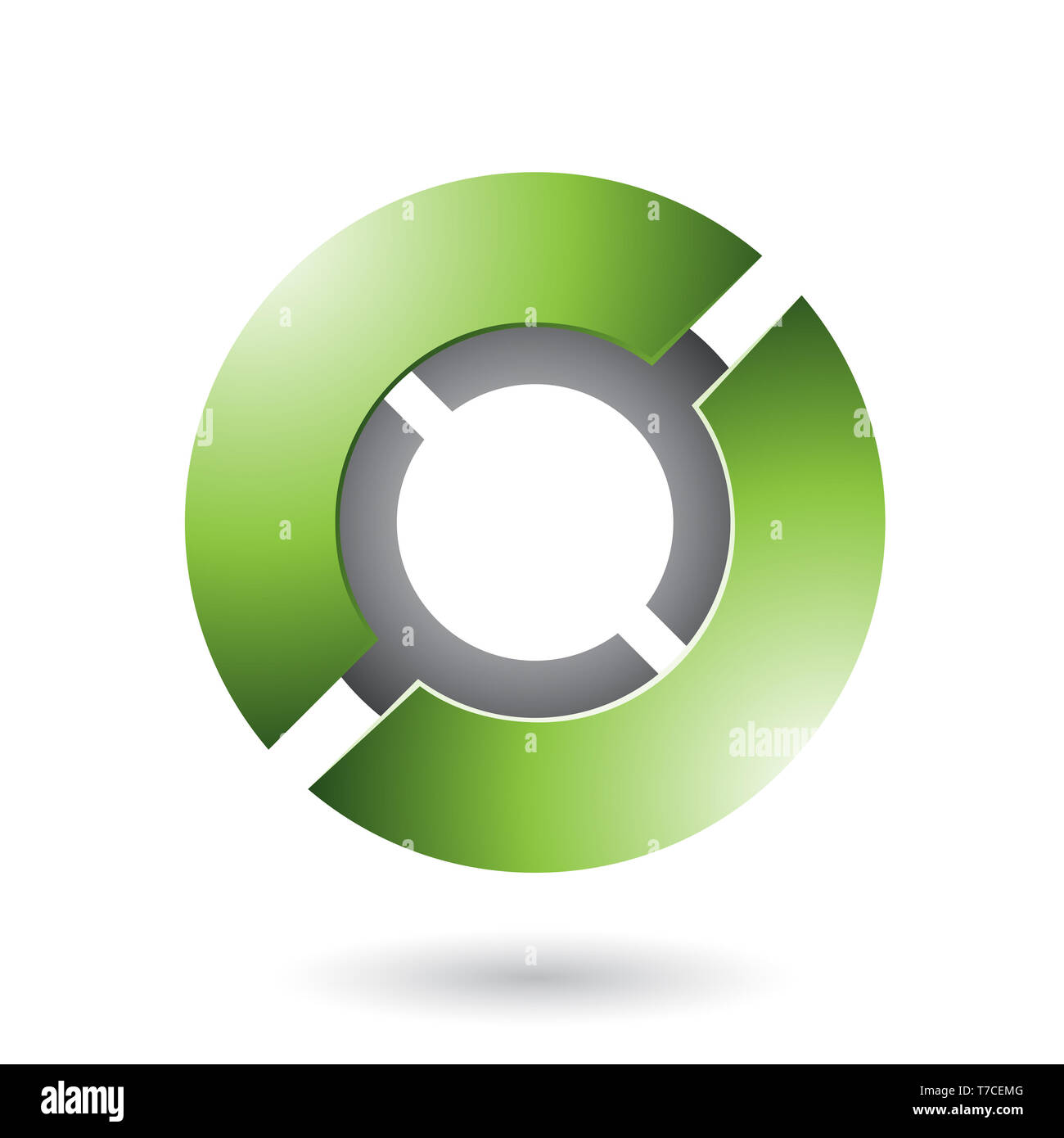 Vector Illustration of Green Thick Futuristic Round Disk isolated on a ...