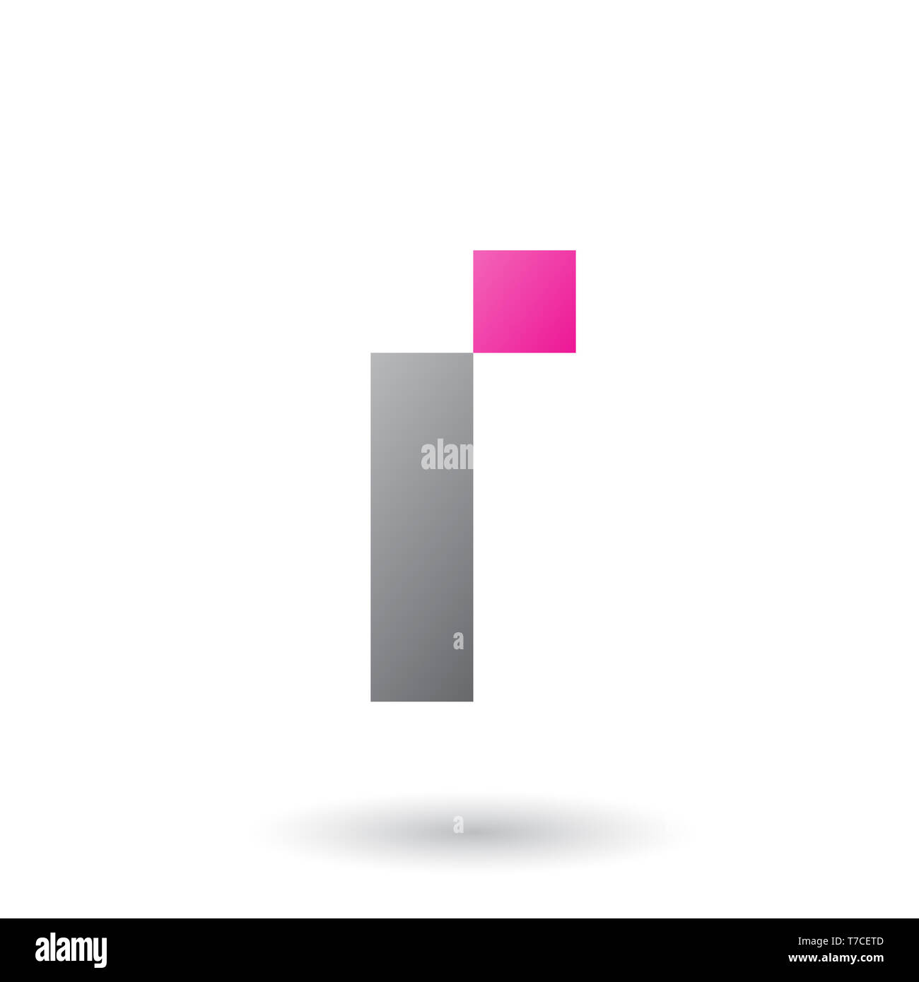 Vector Illustration of Grey Letter I with Rectangular Shapes isolated ...