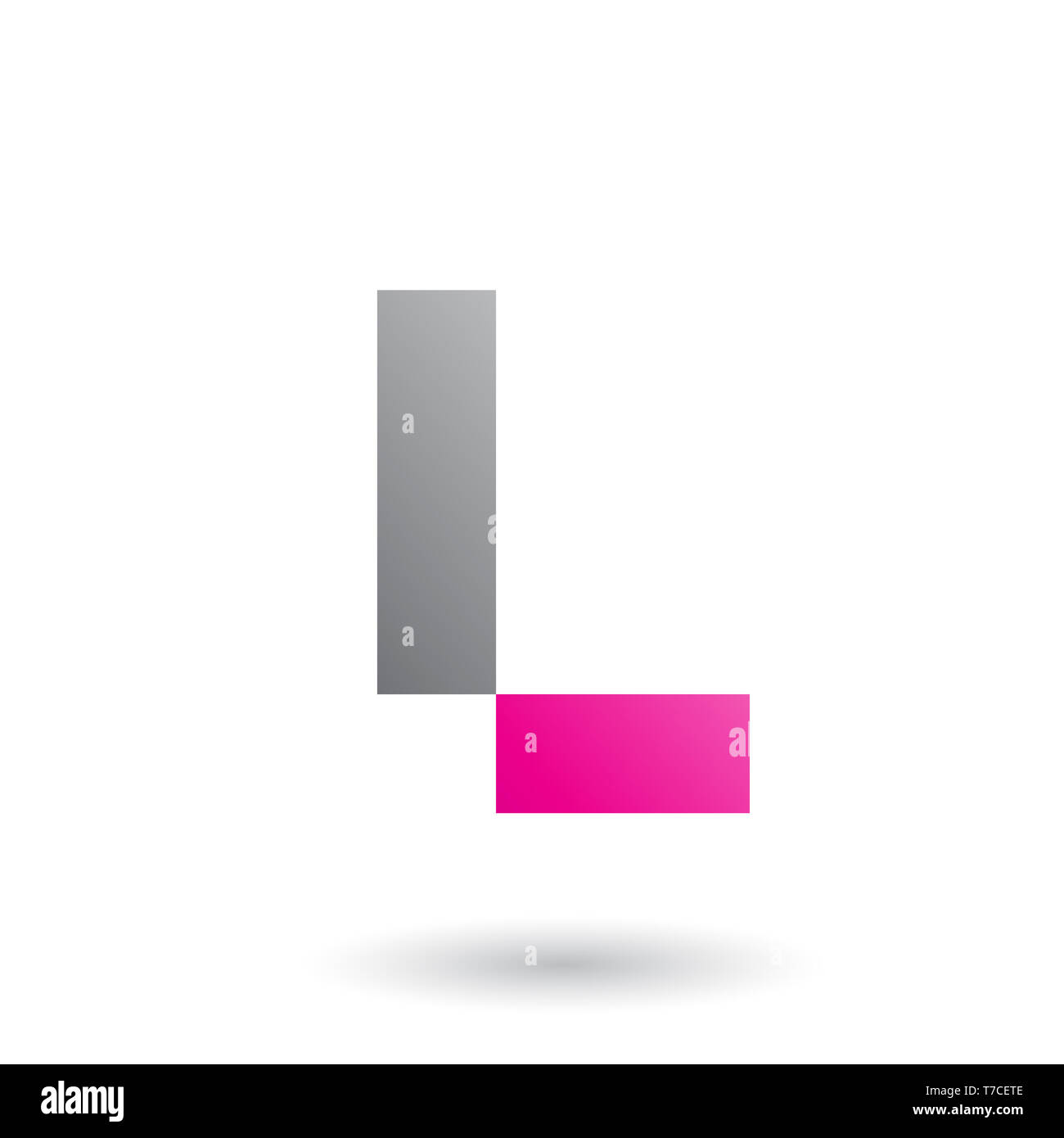 Vector Illustration of Grey Letter L with Rectangular Shapes isolated ...
