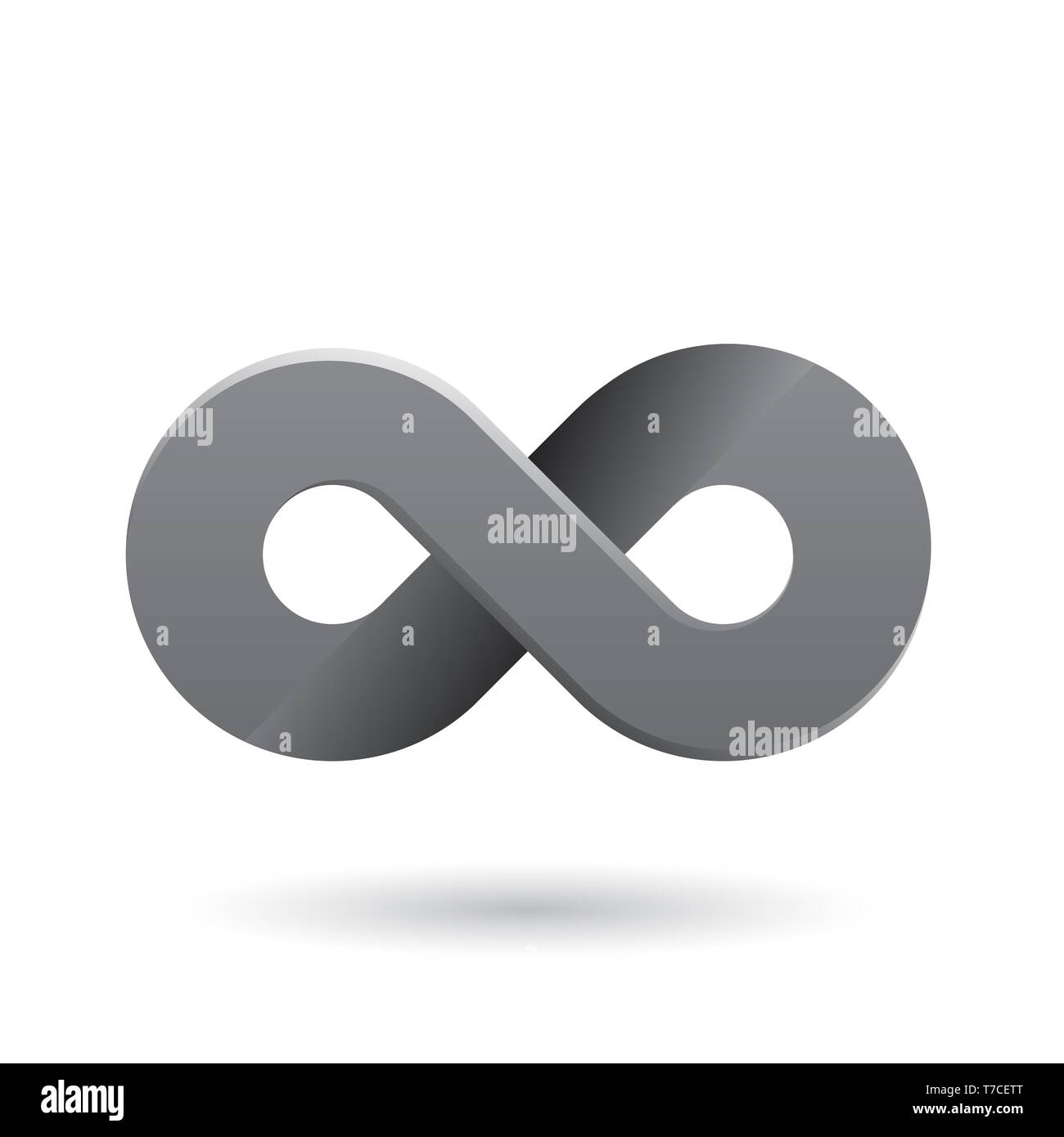 Vector Illustration of Grey Shaded and Thick Infinity Symbol isolated ...