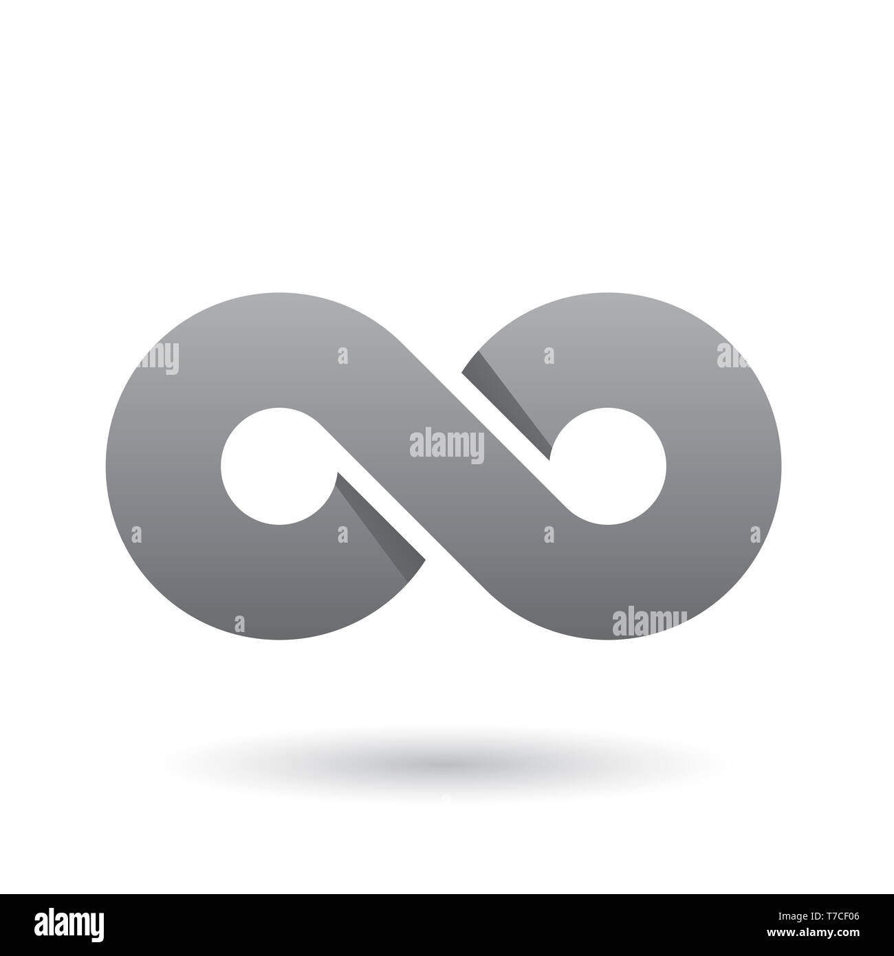 Vector Illustration of Grey Shaded and Thick Infinity Symbol isolated ...