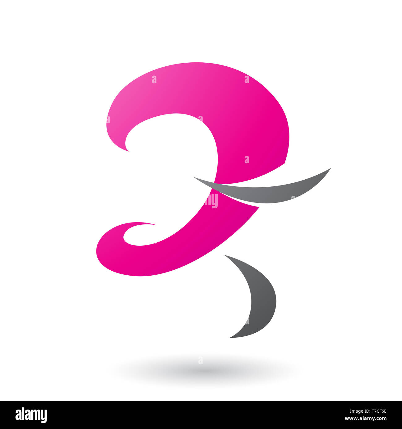 Vector Illustration of Magenta Curvy Fun Letter Z isolated on a White ...
