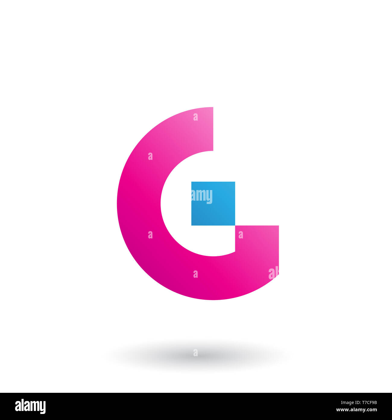 Vector Illustration of Magenta Letter G with Rectangular Shapes ...